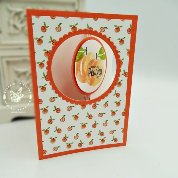 Fancy pull out card with You're a Peach - Stamp with Elaine