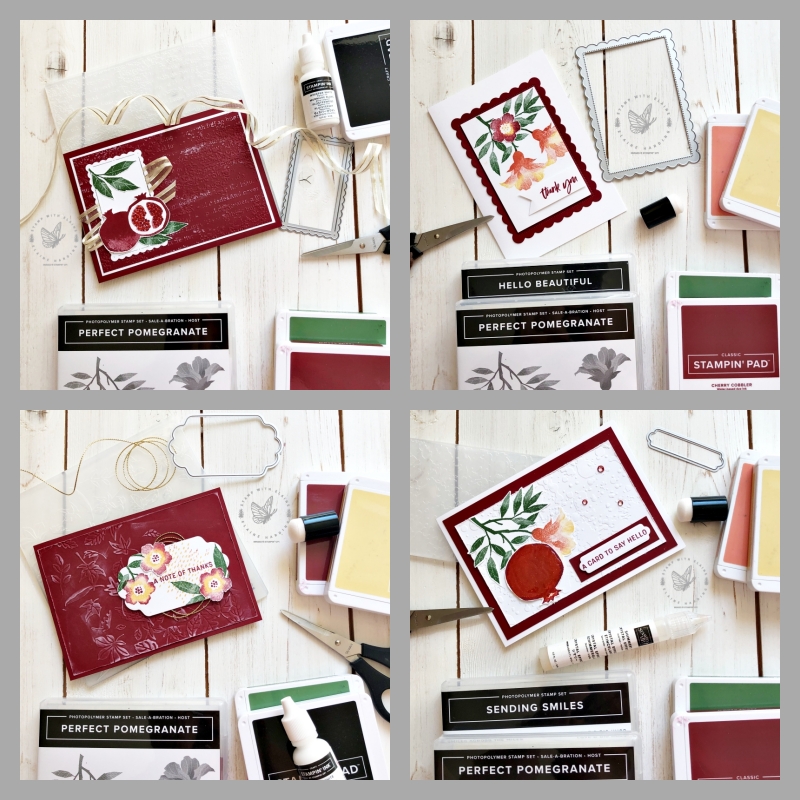 Dry embossed card - Perfect Pomegranate - Stamp with Elaine