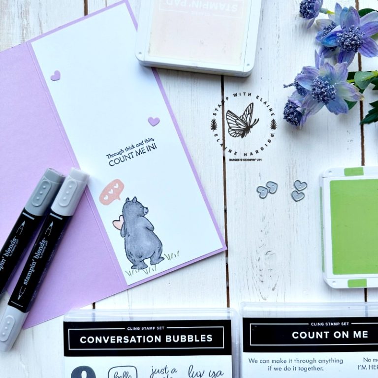 Valentine card with Conversation Bubbles - Stamp with Elaine