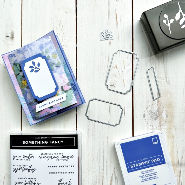 Double bendy card with Something Fancy Dies - Stamp with Elaine