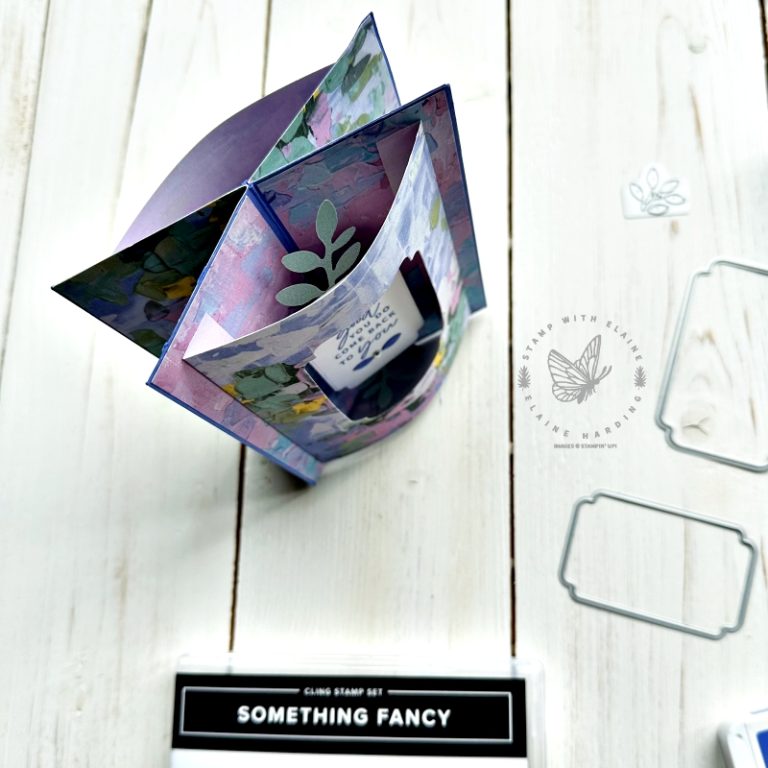 Double bendy card with Something Fancy Dies - Stamp with Elaine