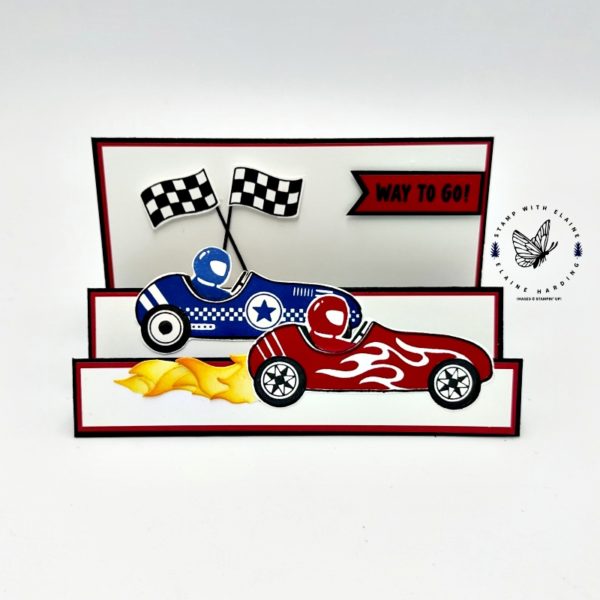 Cards for kids - Racing By - Stamp with Elaine