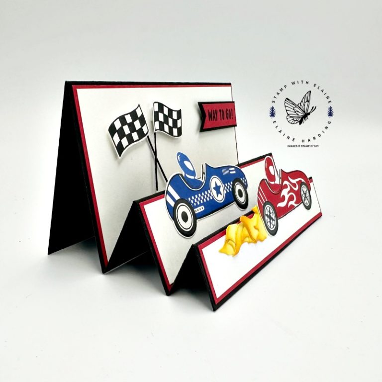Cards for kids - Racing By - Stamp with Elaine