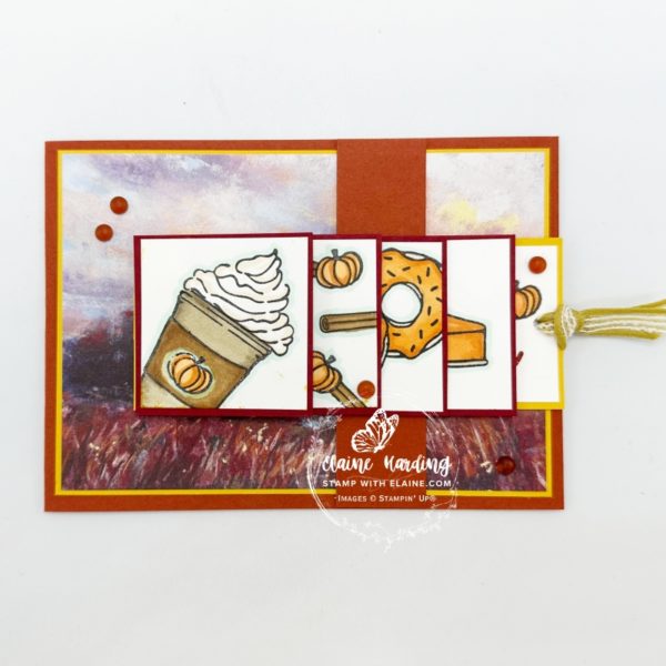 Waterfall fold card celebrating Autumn - Stamp with Elaine