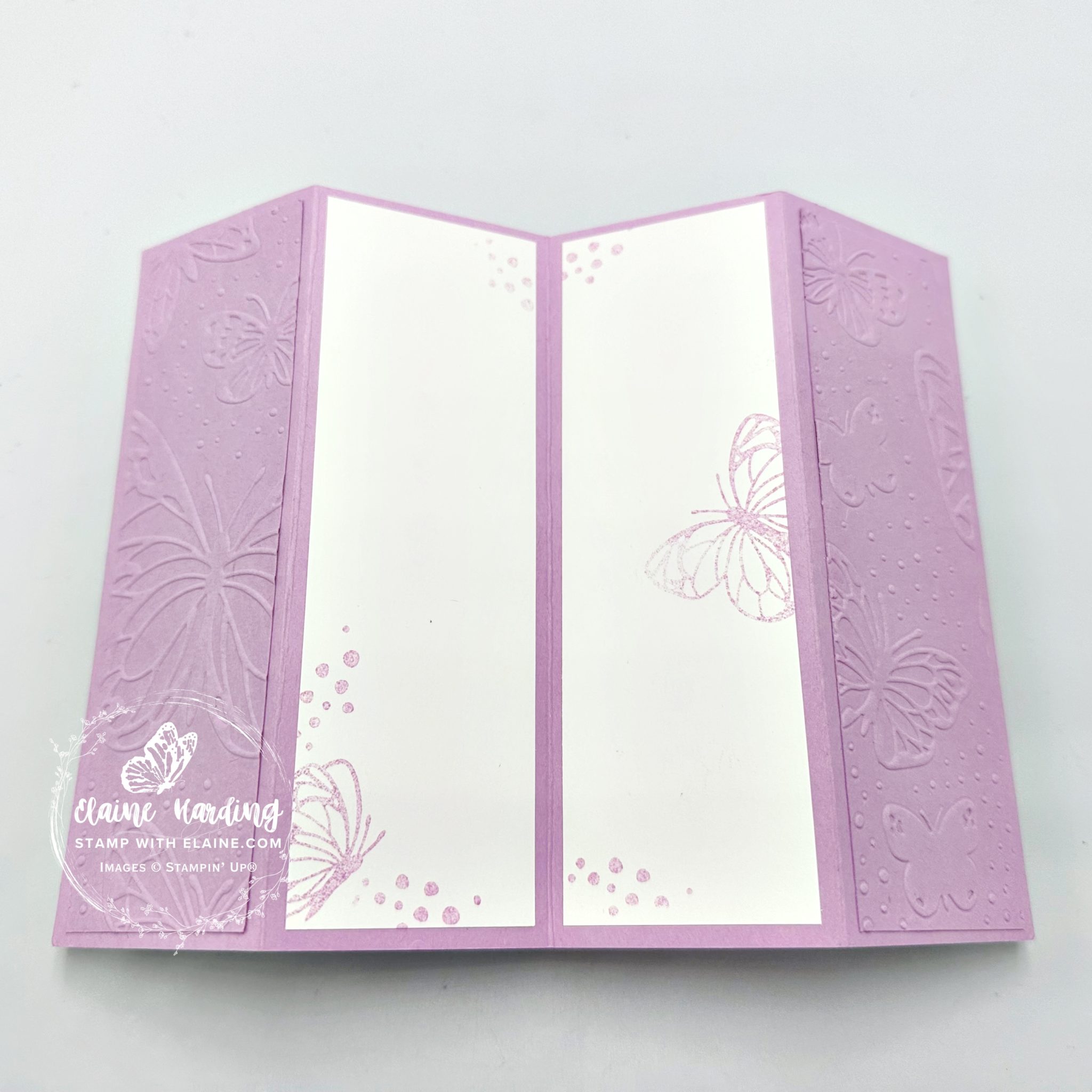 Explosion star card with Beautiful Butterflies - Stamp with Elaine