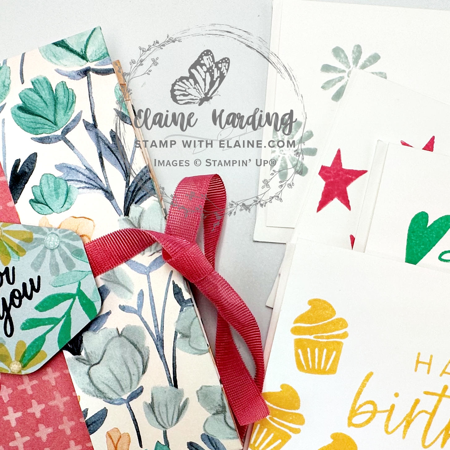 No glue folder for note-cards - Stamp with Elaine