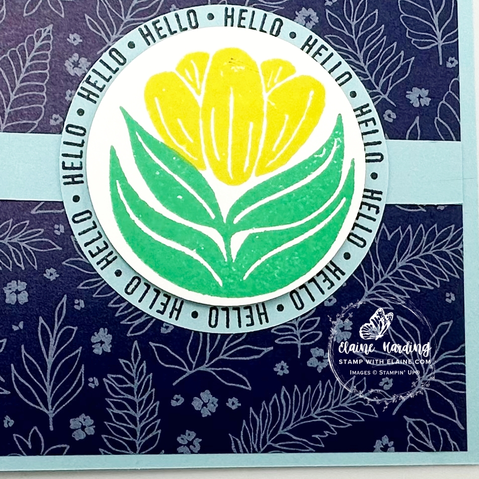 Easy card with A Round of Hellos - Stamp with Elaine