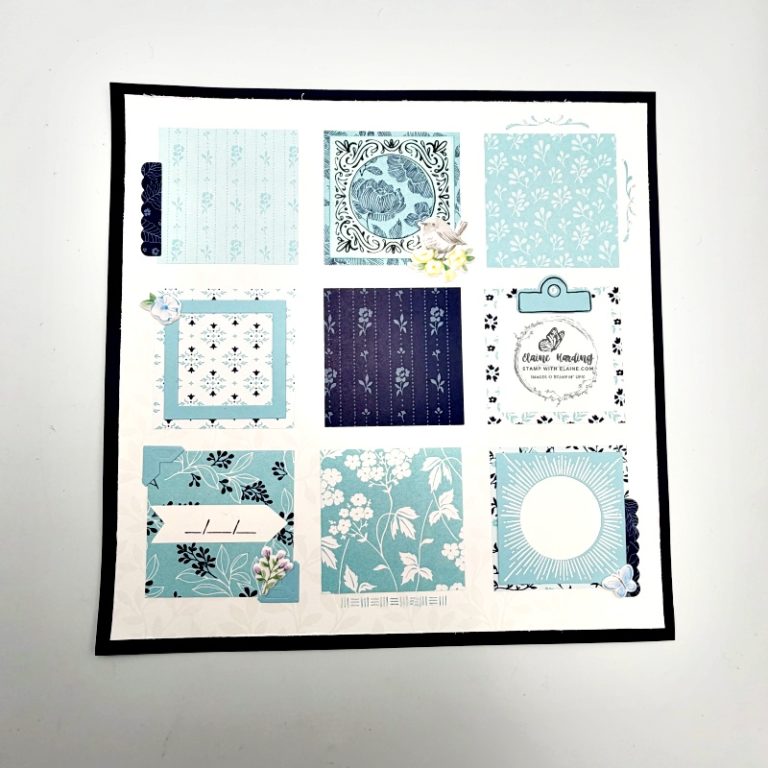A Scrapbook layout with Joyful Squares - Stamp with Elaine